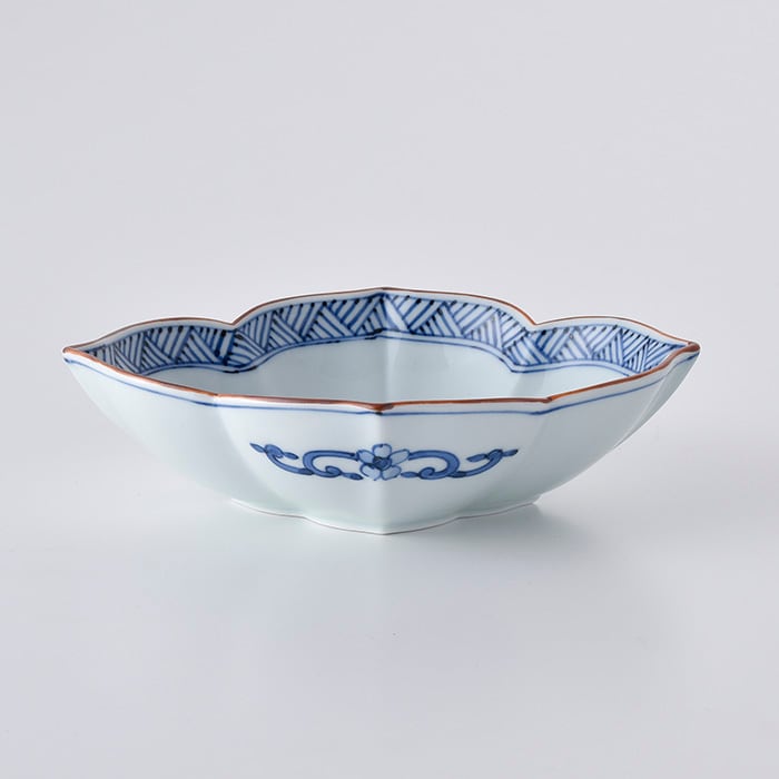 Korin Kiln Flower Pattern Sashimi Bowl 網代紋・花型木甲向付 – KONPOTO